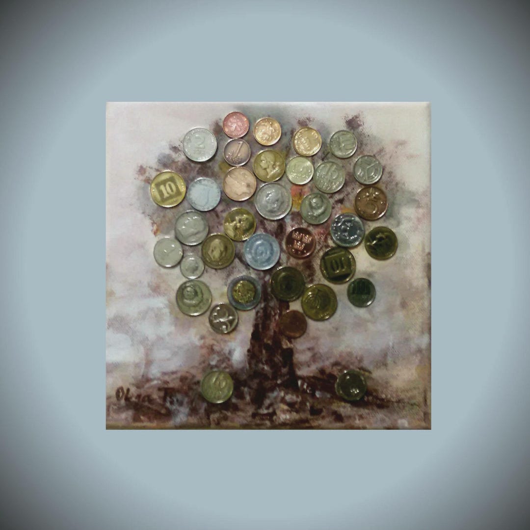 Modern Art Money Tree Canvas Art Beautiful Gift for Lovers Feng Shui ...