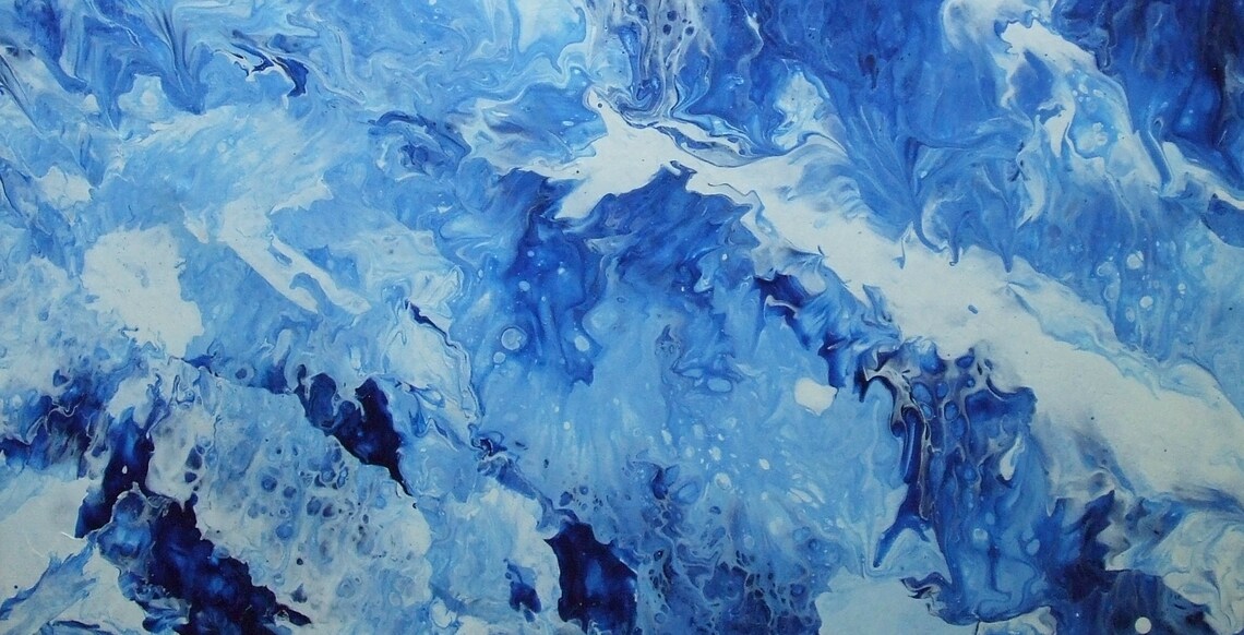 Deep Blue Sea Art Ocean Water Abstract Art Dark Blue Wall - Etsy