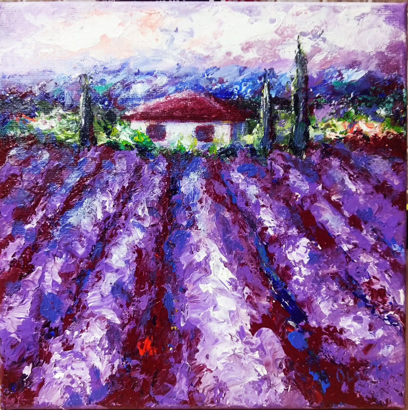 Provence Art Lavender Fields Painting France Art Provence Wall - Etsy