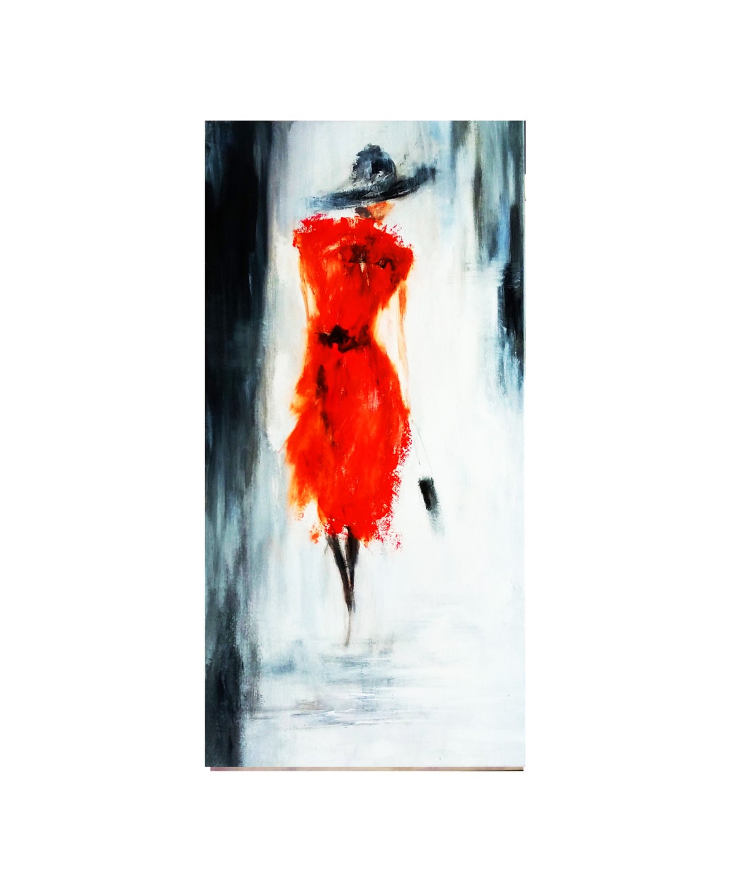 Vibrant Women in Red Abstract Art Painting Feminine Art Woman Abstract ...