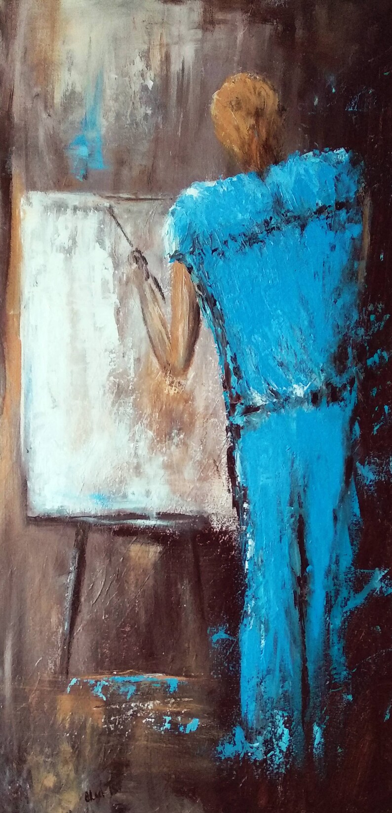 Man Figure Art Abstract Interior Design Individual Artist Art | Etsy