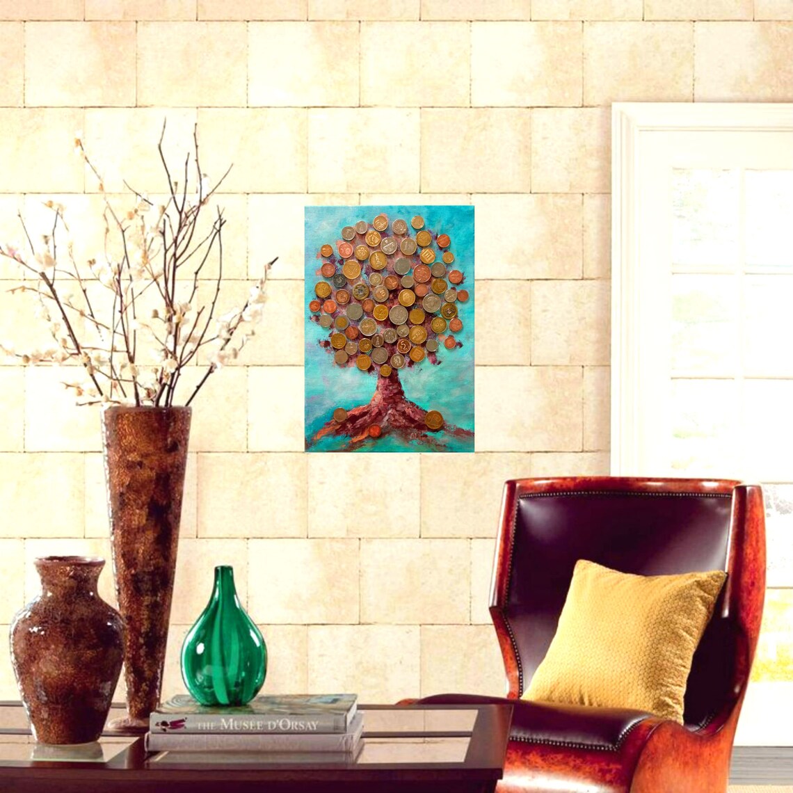 Money Tree Feng Shui Souvenir Unique Gift Man of Woman Handmade Artwork ...