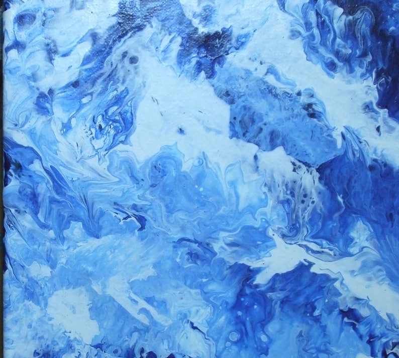 Deep Blue Sea Art Ocean Water Abstract Art Dark Blue Wall - Etsy