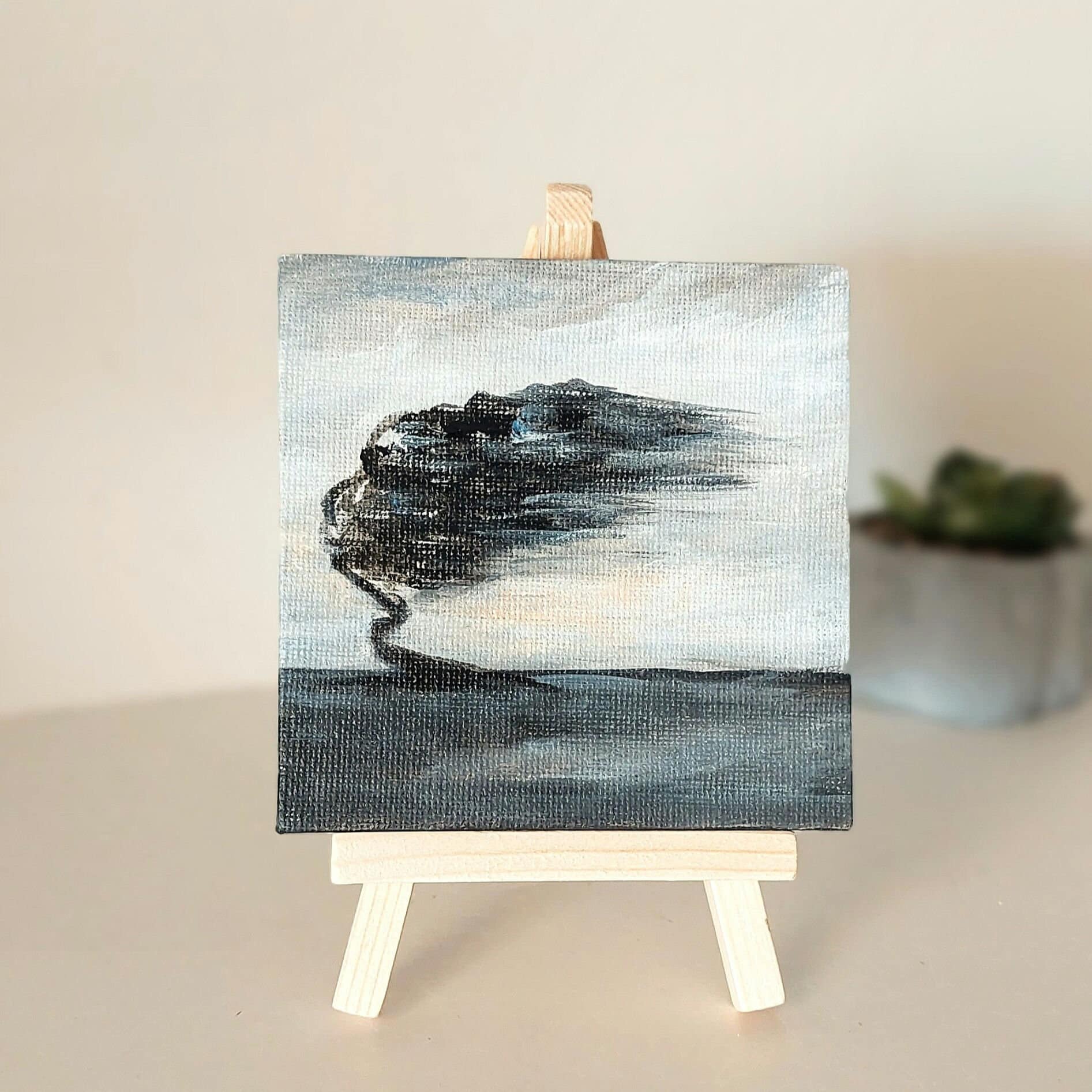 Elm Tree Painting Mini Canvas 4x4 Landscape Artwork Creative ...