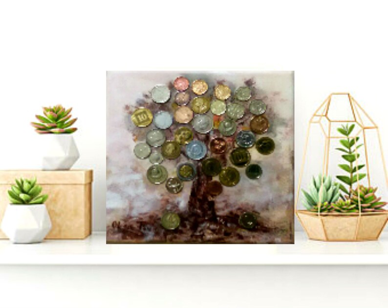 Modern Art Money Tree Canvas Art Beautiful Gift for Lovers Feng Shui ...