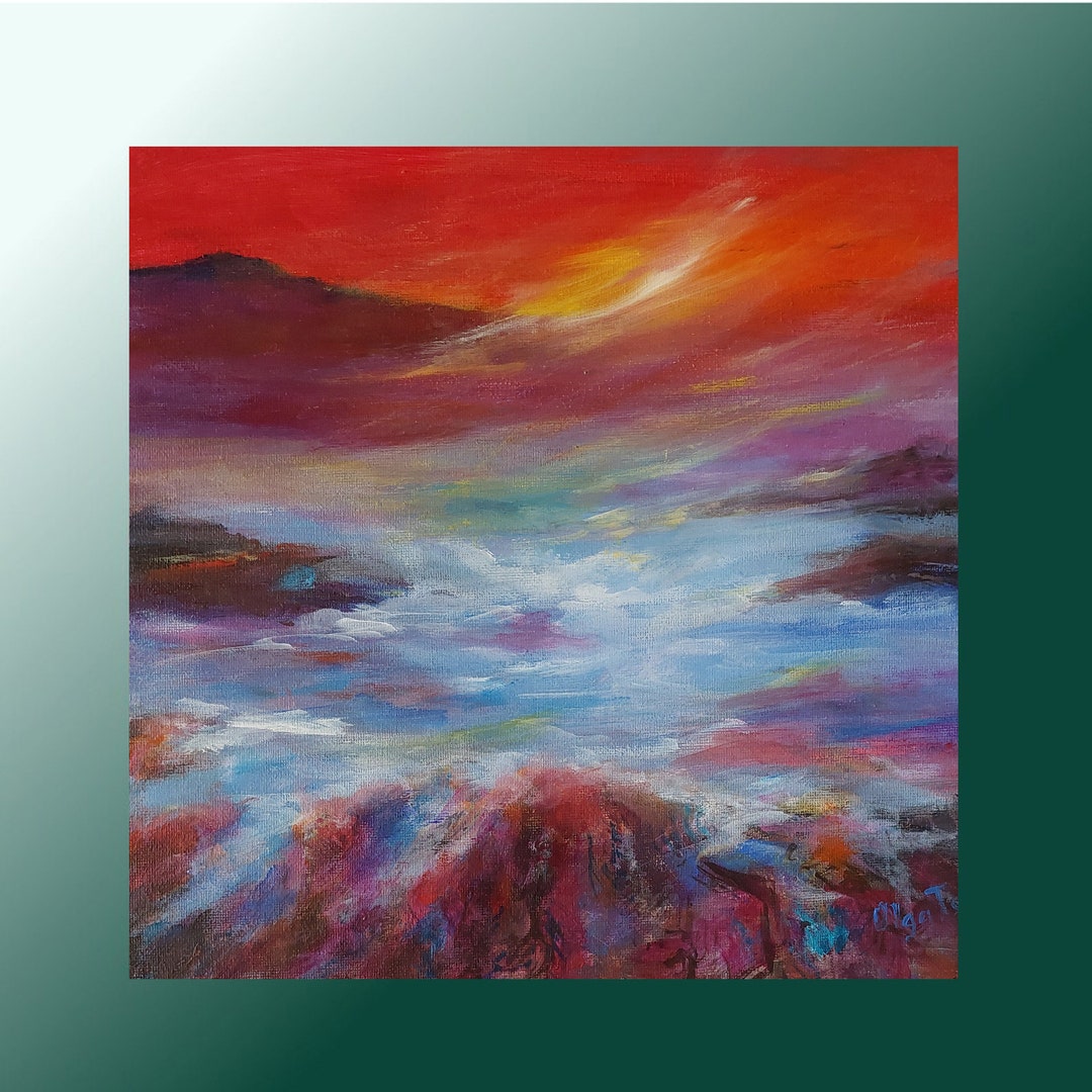 Original Abstract Art Signed by Artist Canvas Art flight of Energies ...