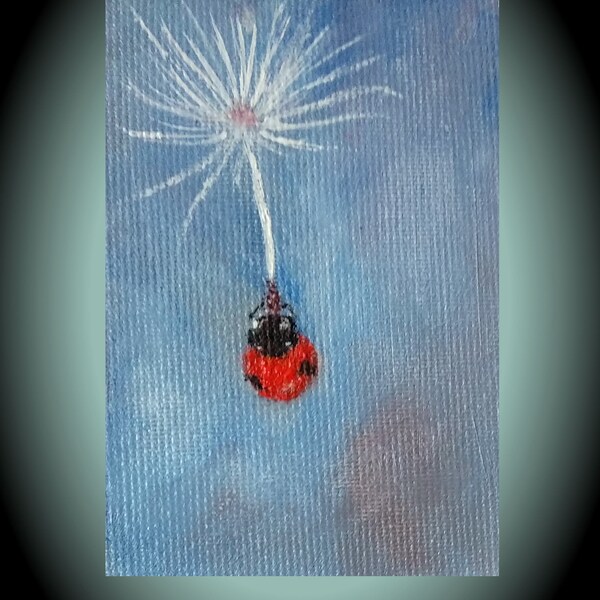 Ladybug Painting - Etsy