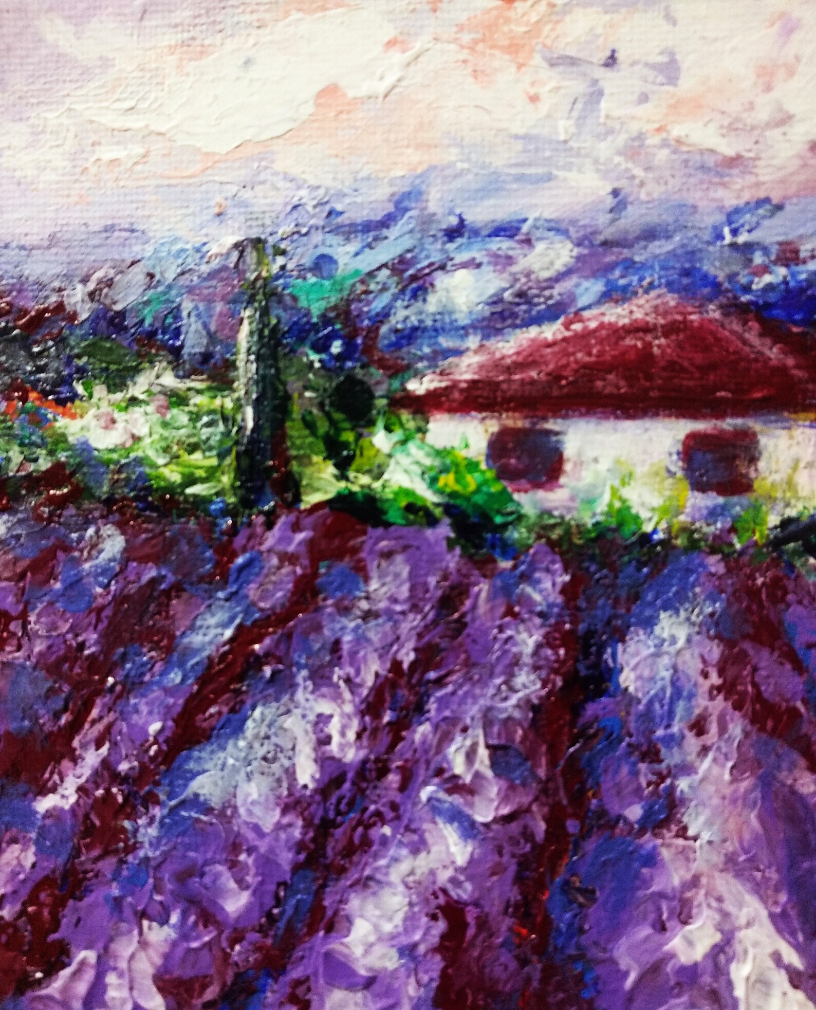 Provence Art Lavender Fields Painting France Art Provence Wall - Etsy