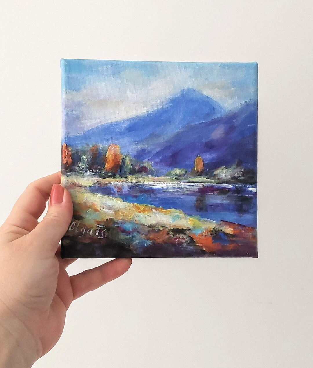 Blue Ridge Mountains Painting Mini Canvas Atmosferic Landscape Art ...