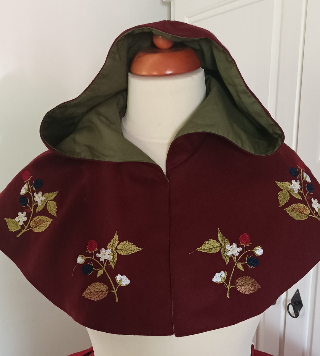 Fantasy Costume, Woolen Cape, Elf Costum, Cosplay, Embroidered Cape ...