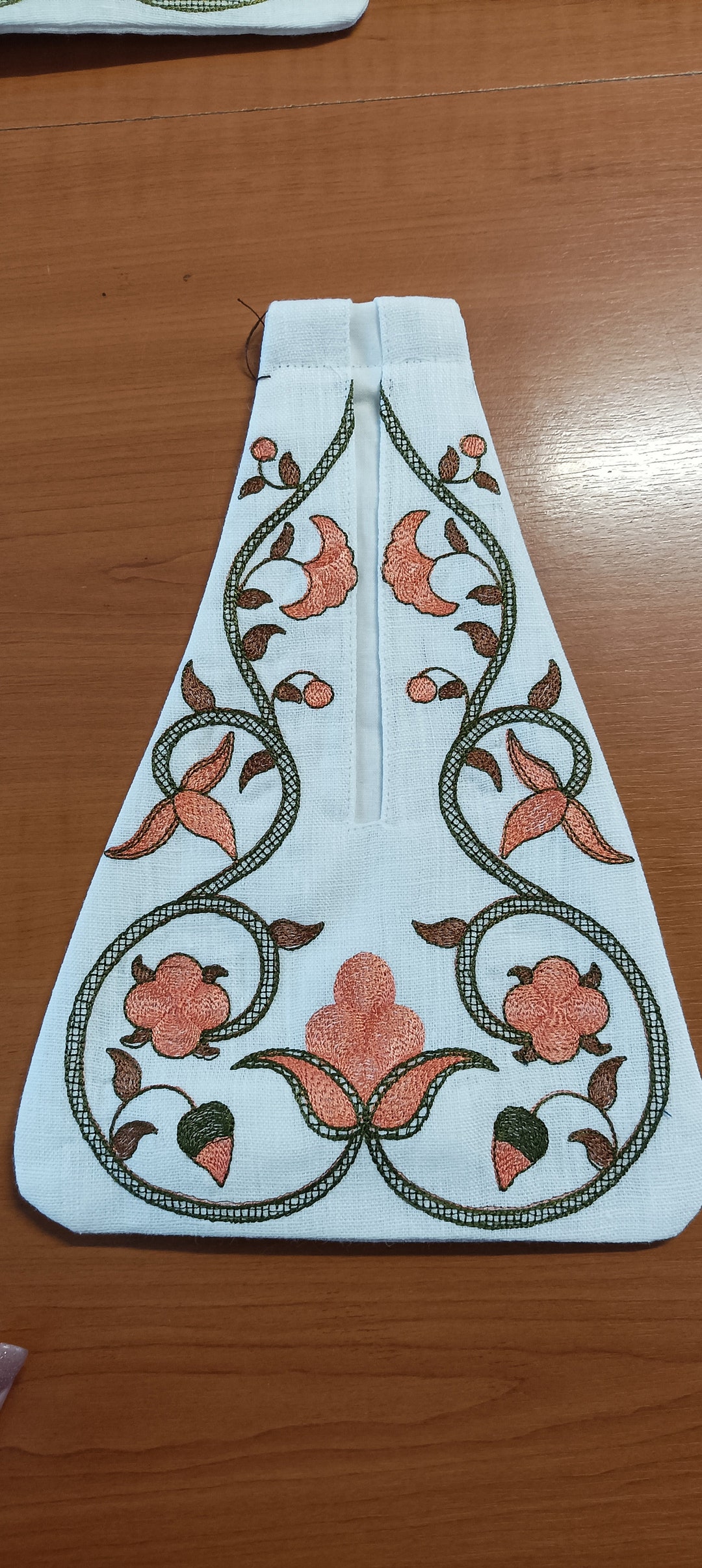 Rococo Pocket, Embroidered Pocket, Size 29*18 Centimeters, Linen Pocket ...