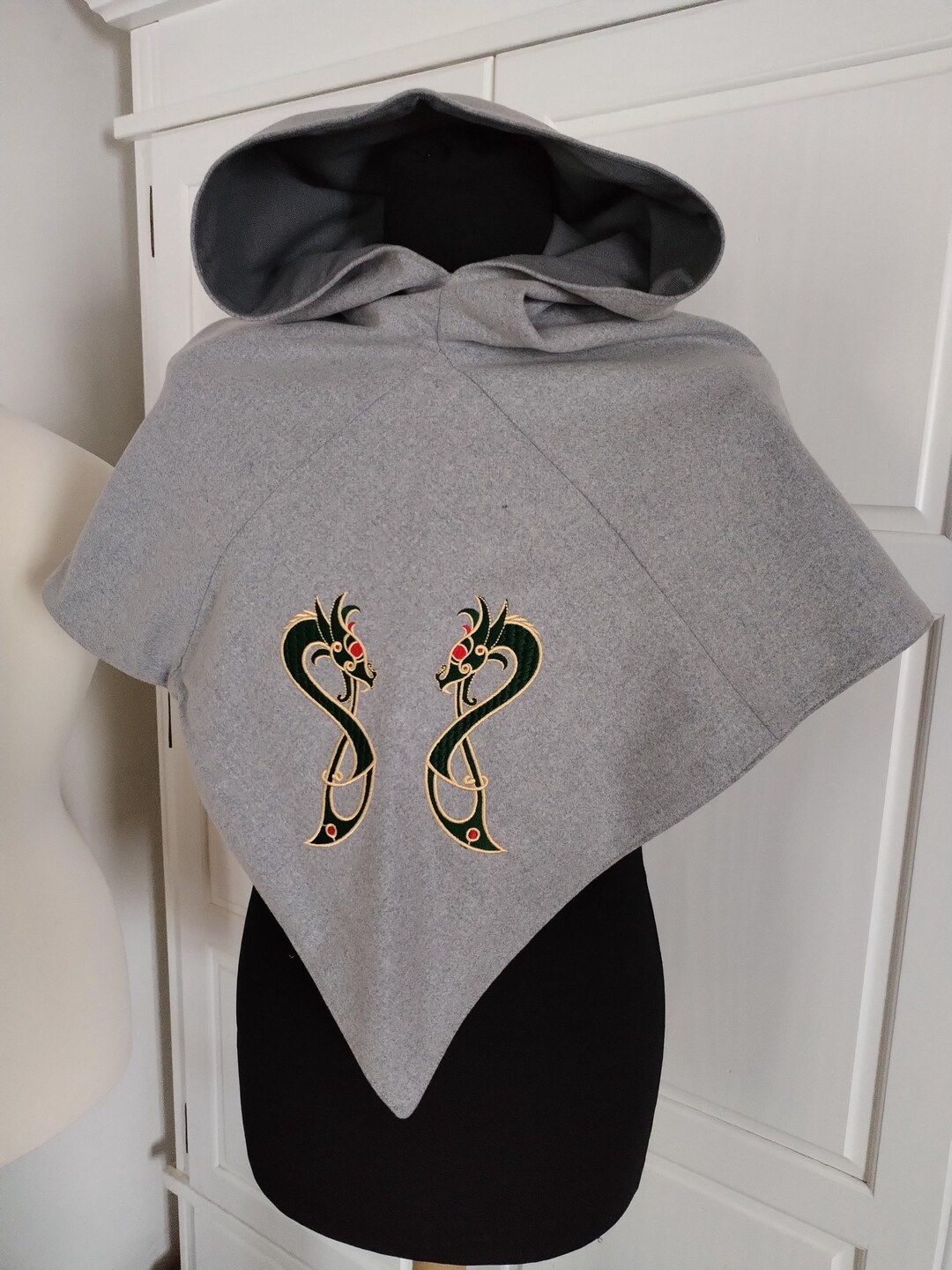 Grey Woolen Medieval Hood for Men and Woman, Celtic Hood, Medieval Hood ...