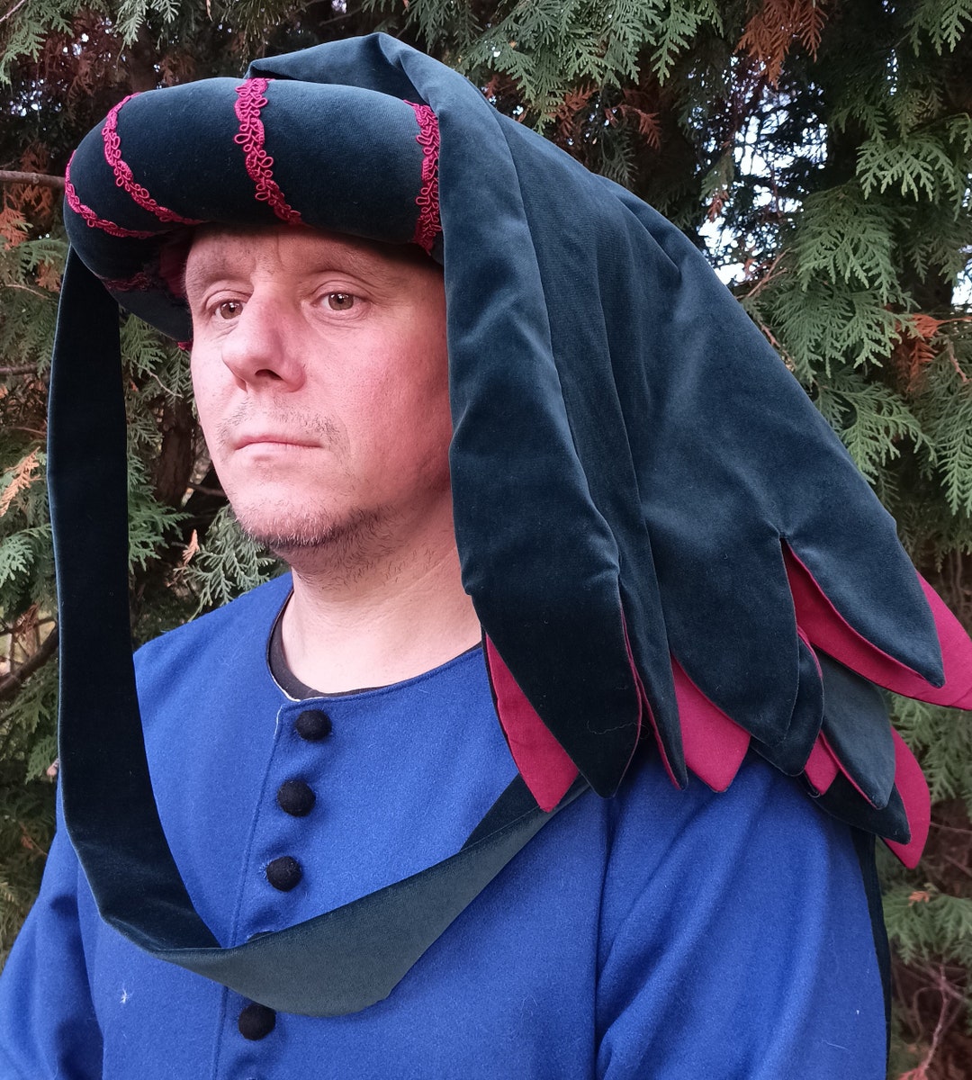 Medieval Headdress Chaperone Men Historical Costum - Etsy