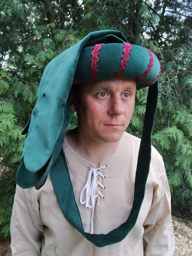Medieval Headdress, Chaperone, Men Historical Costum, Historical Hat - Etsy