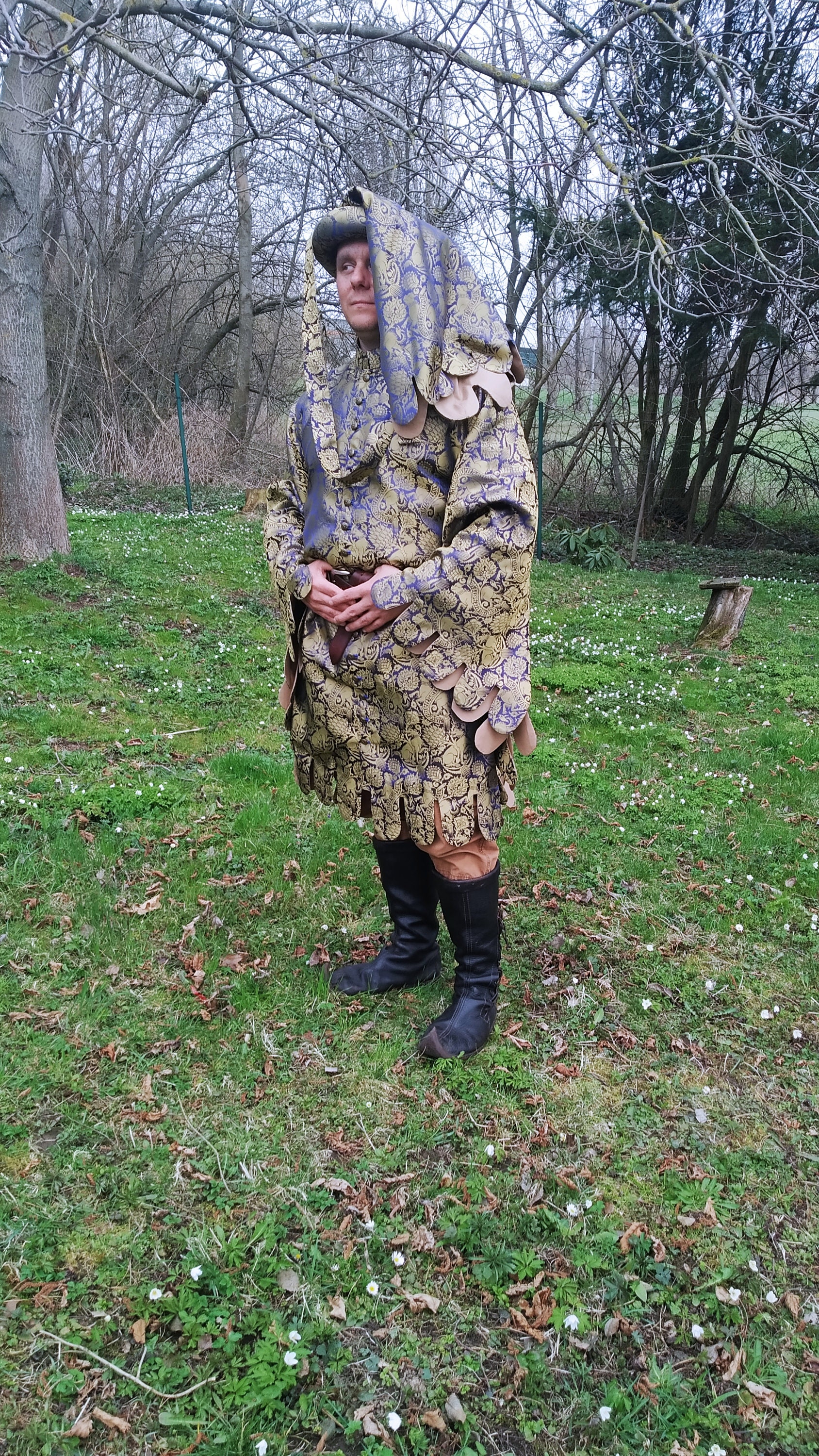 Medieval Houpelande for Men Medieval Coat Medieval Brocade - Etsy