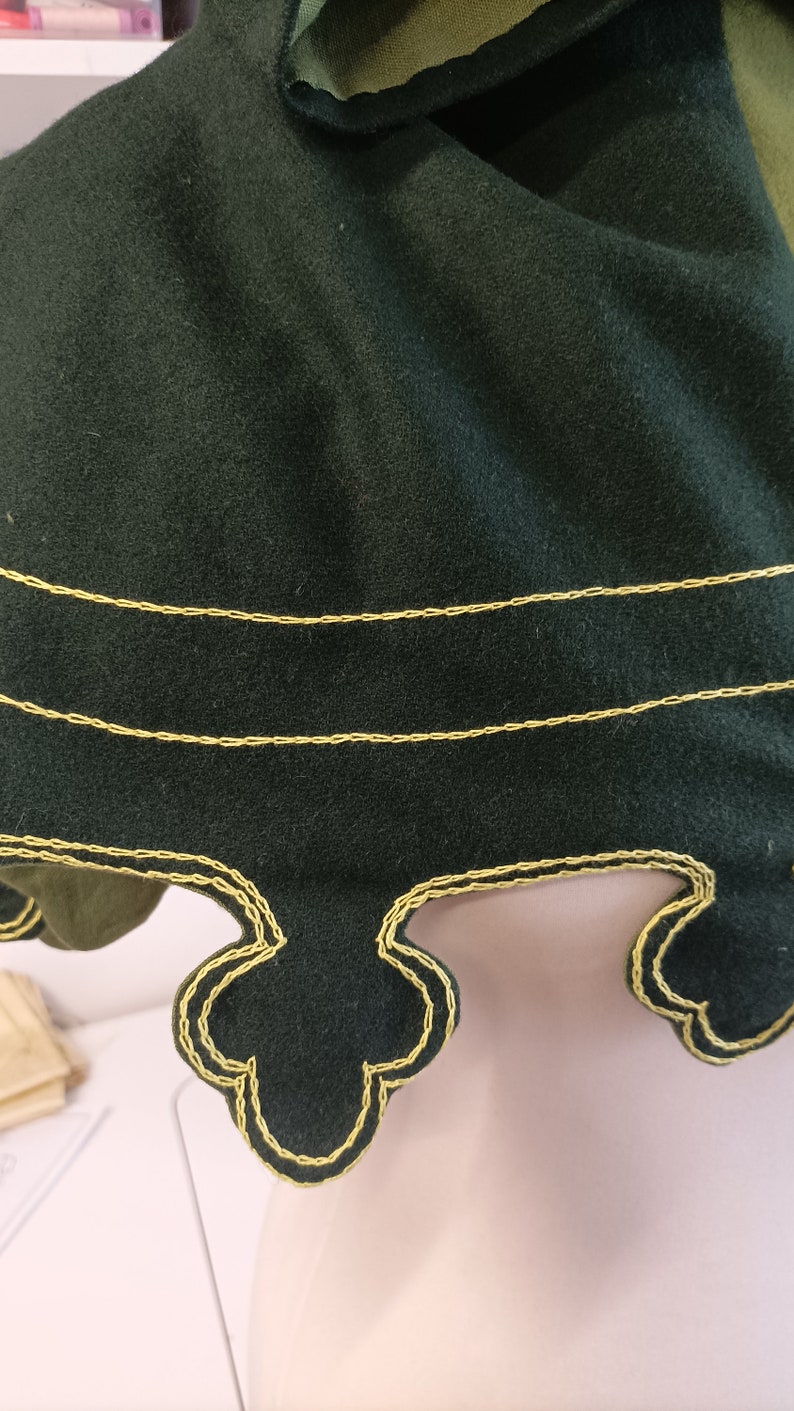 Green Woolen Medieval Hood for Men and Woman With Hand Embroidery - Etsy