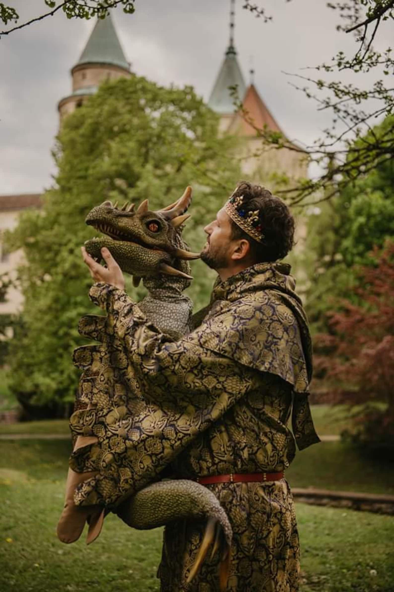 Medieval Houpelande for Men Medieval Coat Medieval Brocade - Etsy