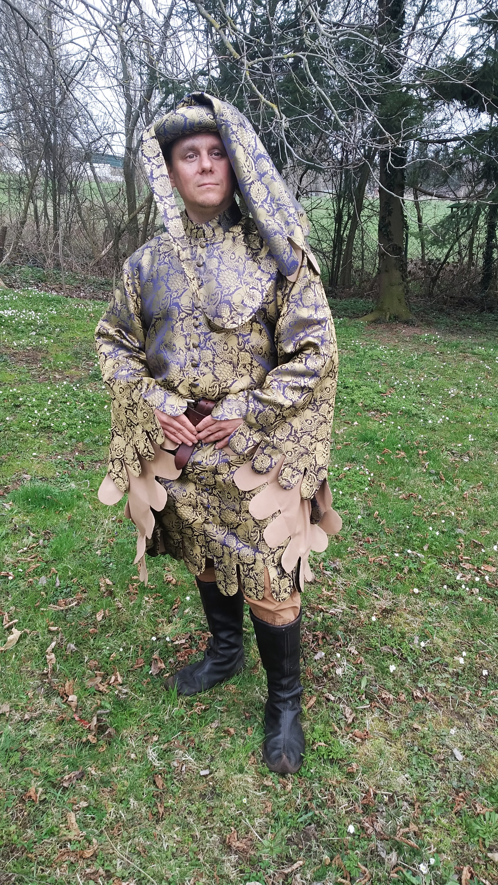 Medieval Houpelande for Men Medieval Coat Medieval Brocade - Etsy