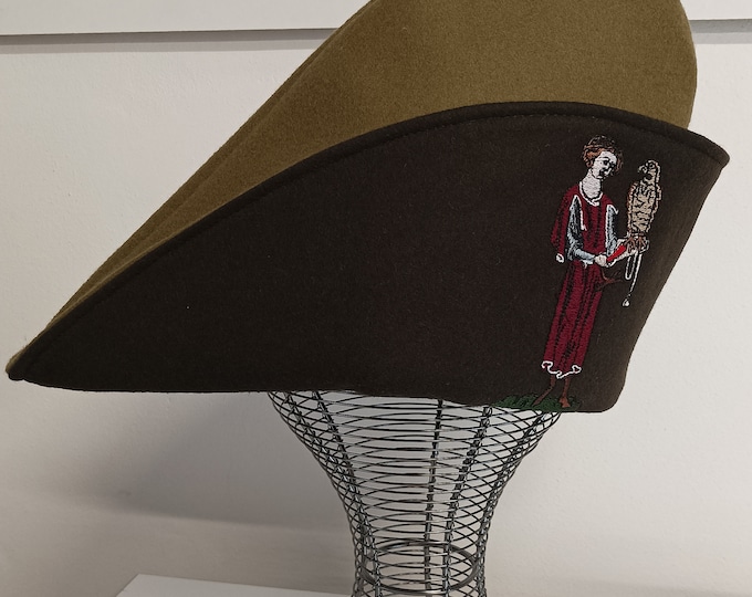 Medieval Hat, Historical Hat, Woolen Medieval Hat, Embroidered Hat ...