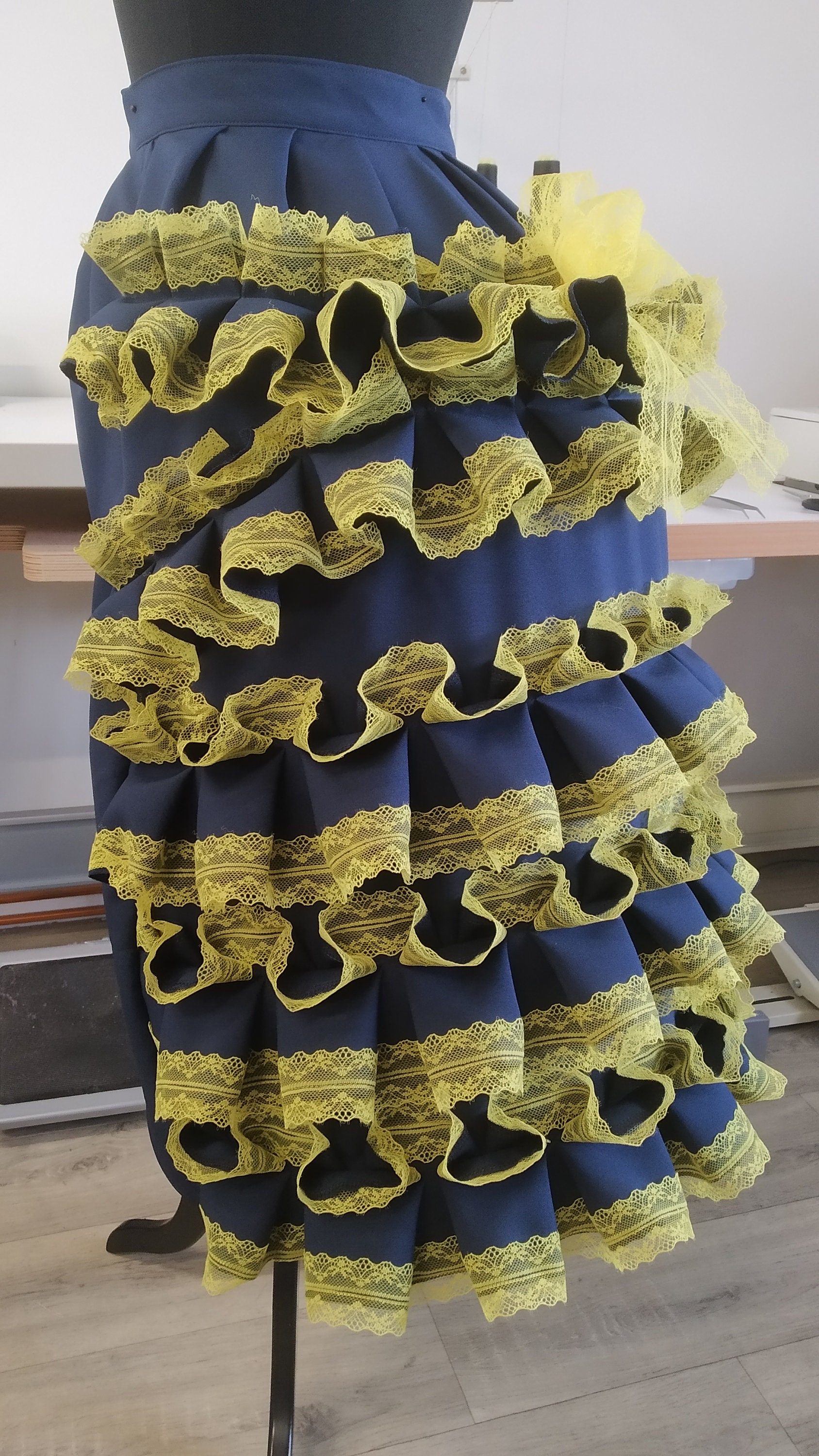 Tournure bustle ruffle skirt victorian ruffle underskirt | Etsy