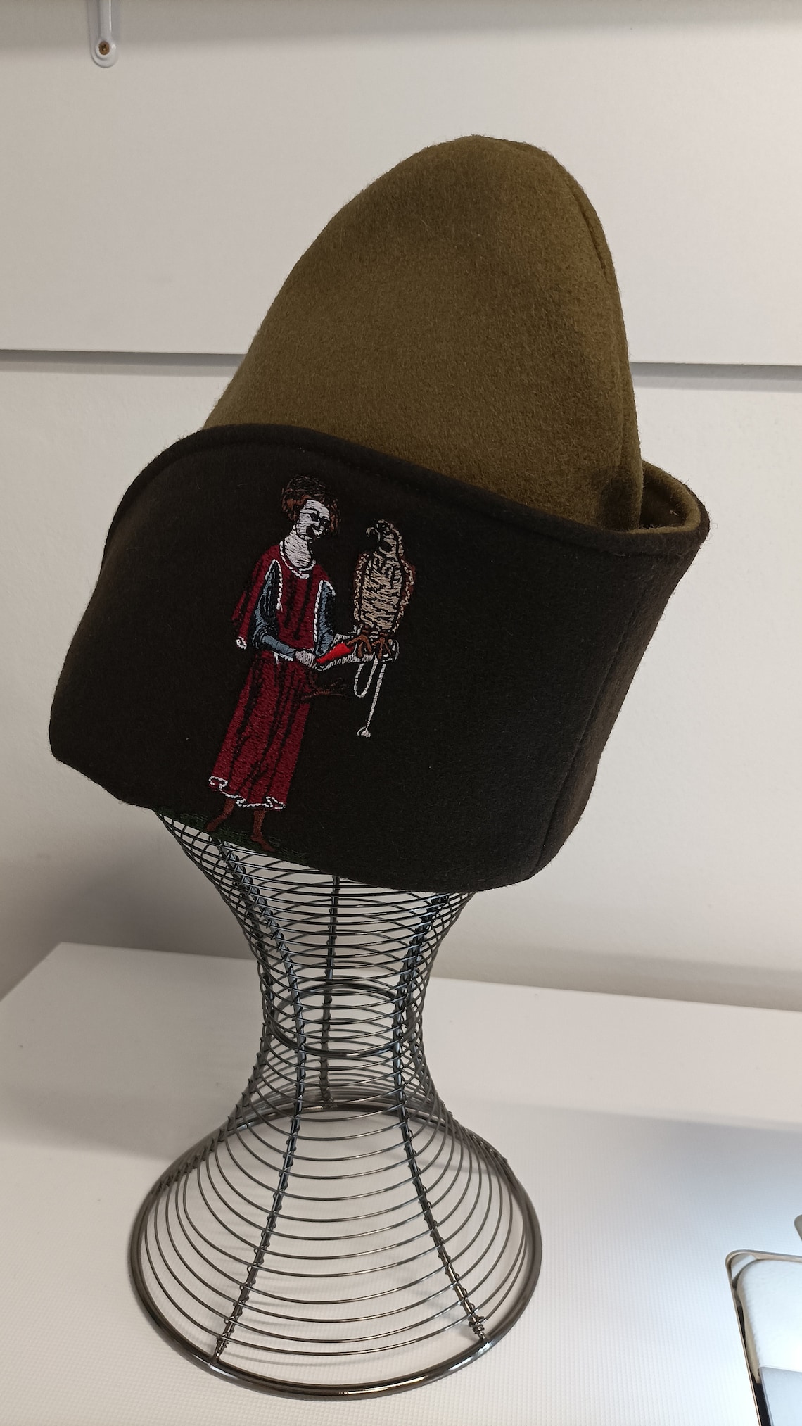 Medieval Hat Historical Hat Woolen Medieval Hat Embroidered - Etsy