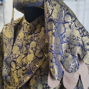 Medieval Houpelande for Men, Medieval Coat, Medieval Brocade Costum ...