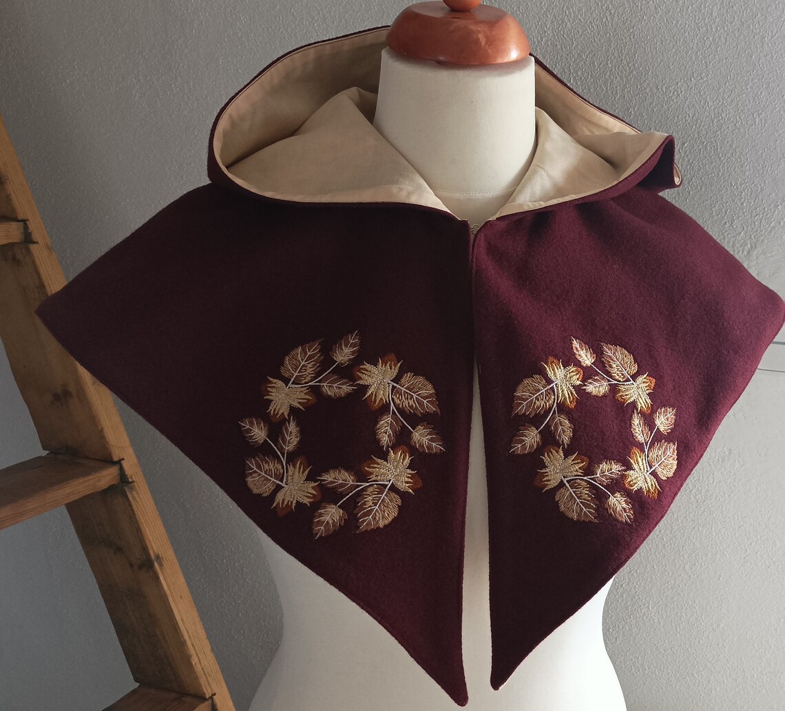 Fantasy Costume Woolen Cape Elf Costum Cosplay Embroidered - Etsy