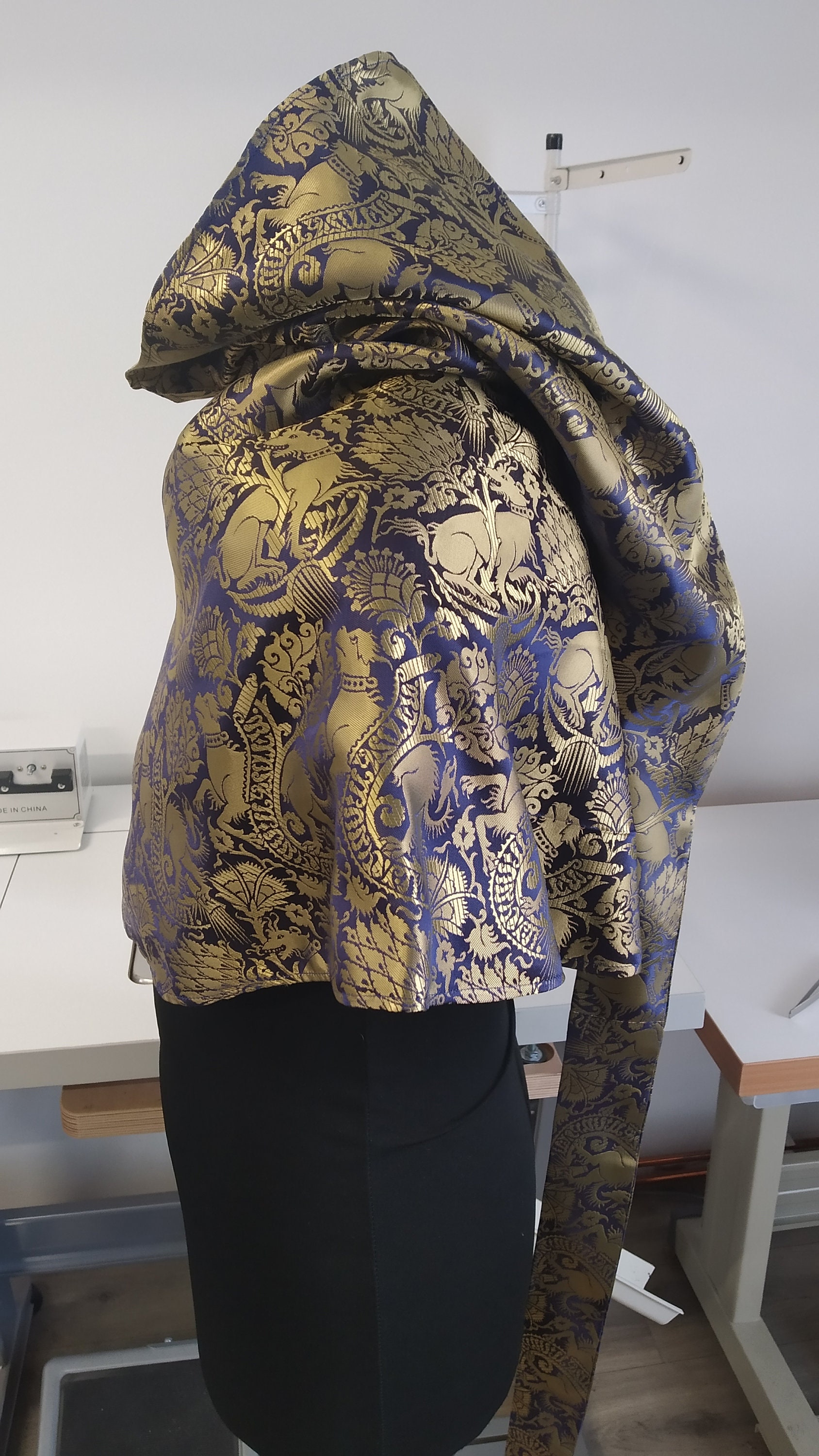 Brocade Medieval Hood for Men and Woman Historical Costumes - Etsy UK