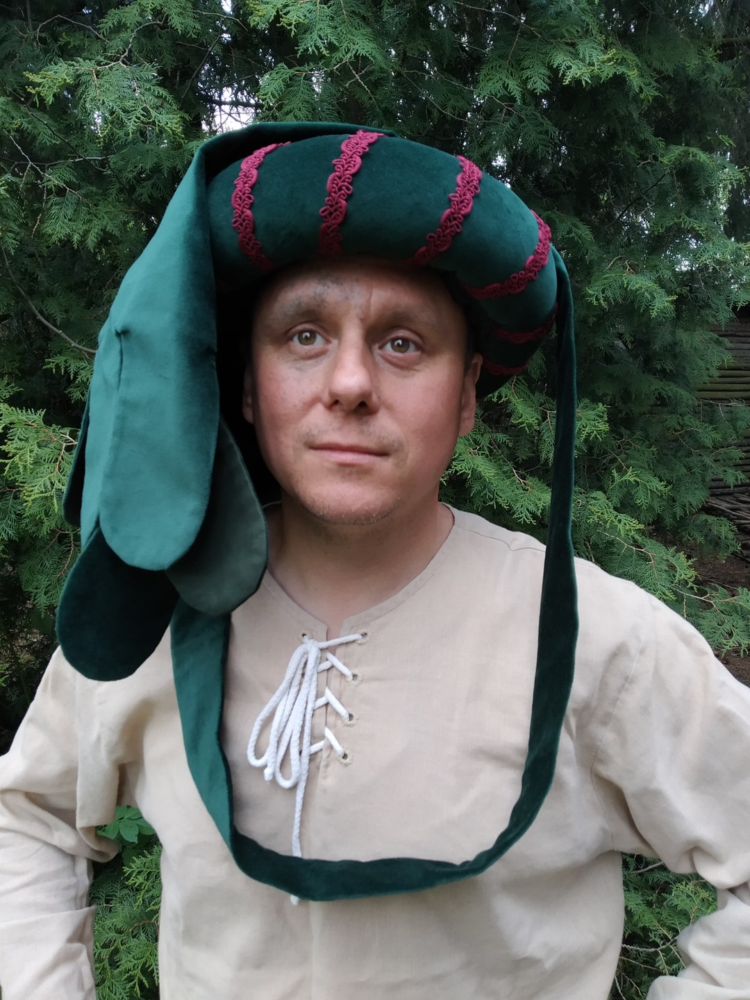 Medieval Headdress, Chaperone, Men Historical Costum, Historical Hat - Etsy