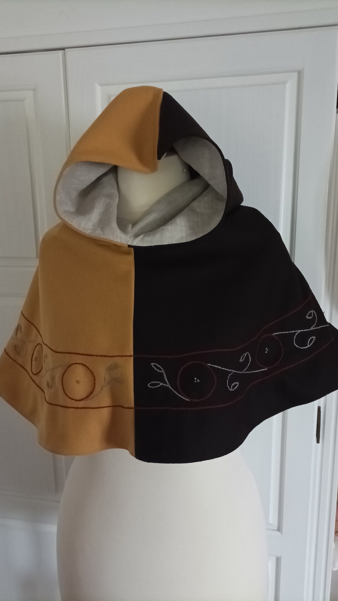 Woolen Medieval Hood for Men and Woman, Emboridered Hood, Hand ...