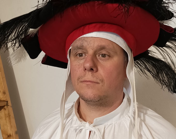 Renaissance Hat, Landsknecht Hat, Men Hat, Slashed Hat, Costume ...