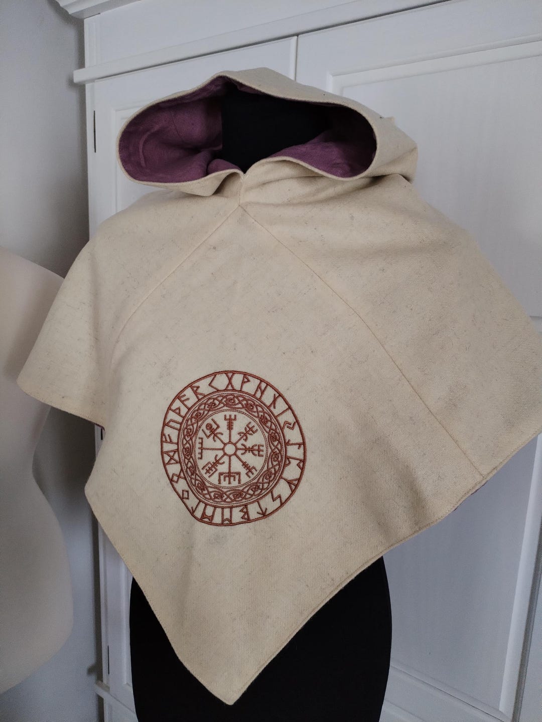 Beige Woolen Medieval Hood for Men and Woman, Celtic Hood, Medieval ...