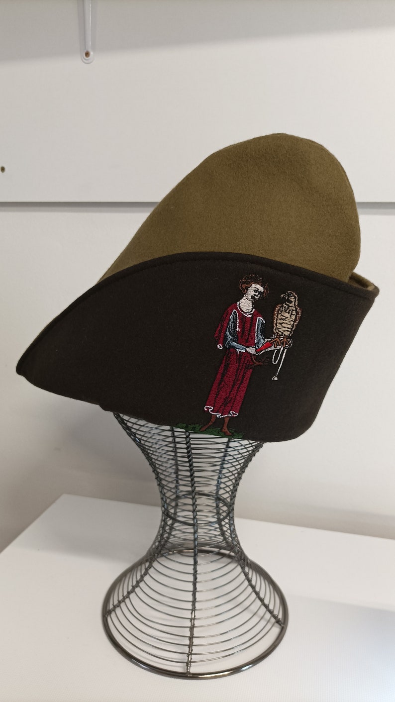 Medieval Hat Historical Hat Woolen Medieval Hat Embroidered - Etsy