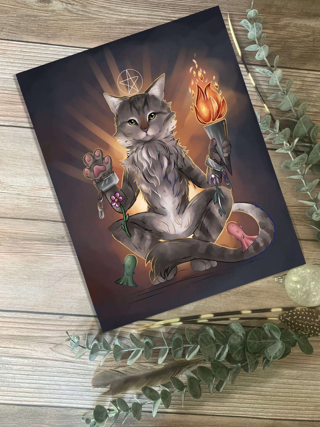 The Devil, Cat Print, Illustration, Poster, Cat Artwork - Etsy