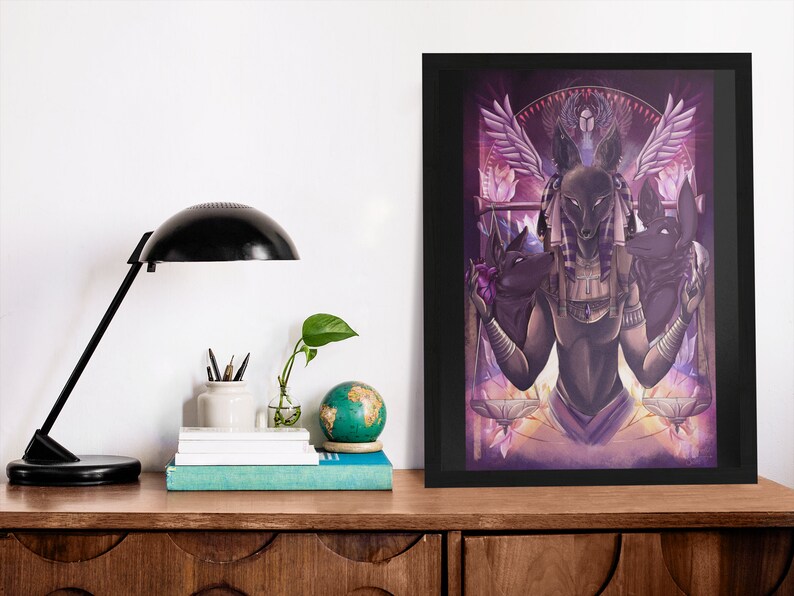 Anubis Wall Art Print Egyptian Wall Hanging Decoration - Etsy