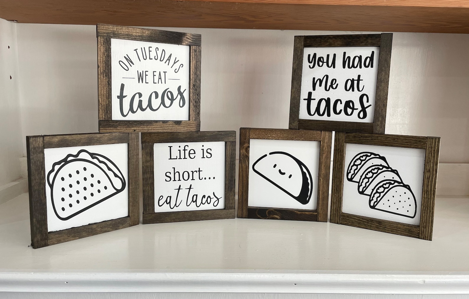 Taco Mini Signs Hand Painted and Framed for Tiered Tray Décor - Etsy
