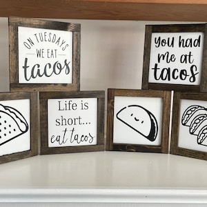 Taco Mini Signs Hand Painted and Framed for Tiered Tray Décor - Etsy