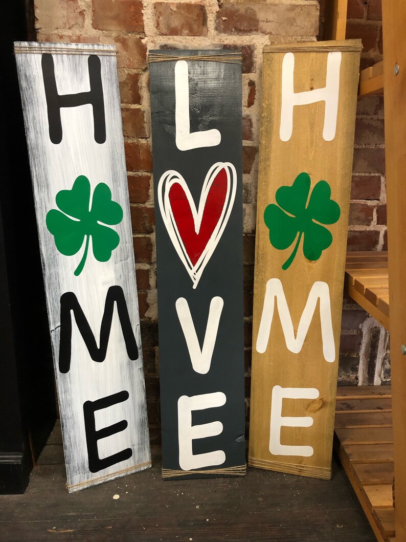 Wooden Spring Porch Sign With Twine LOVE With Heart HOME - Etsy