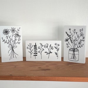 Wildflower Mini Signs, Hand Painted Tiered Tray Wildflower Signs for ...