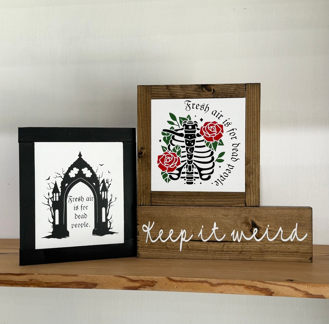 Morbid Humor Stained Wood Sign | Floral Skeleton or Gothic Frame - Etsy