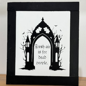 Morbid Humor Stained Wood Sign | Floral Skeleton or Gothic Frame - Etsy