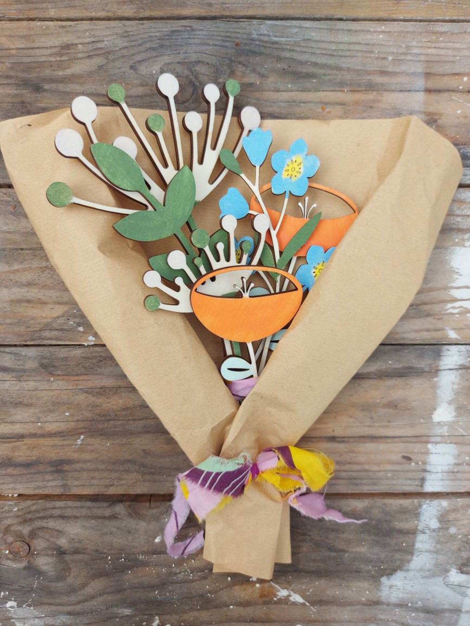 Flores de madera//Ramos Flores Madera//DECK Flores de | Etsy