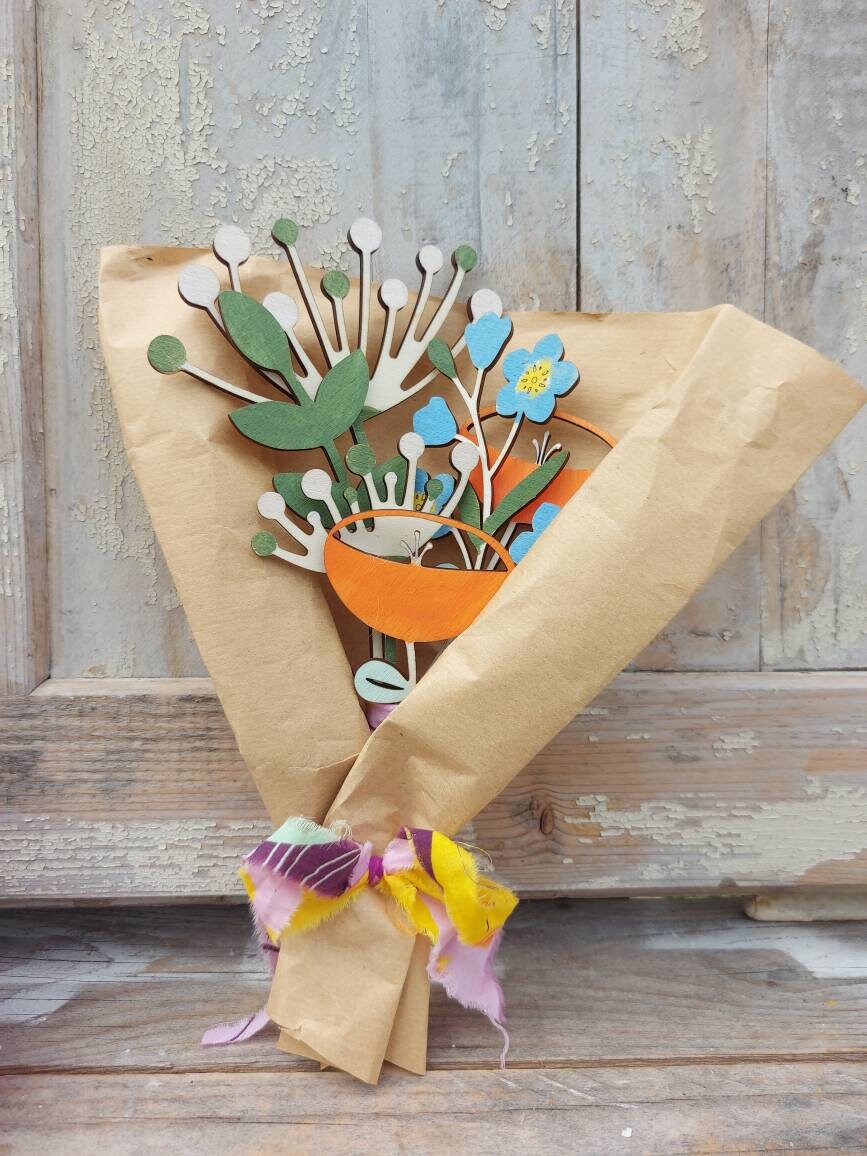 Flores de madera//Ramos Flores Madera//DECK Flores de | Etsy