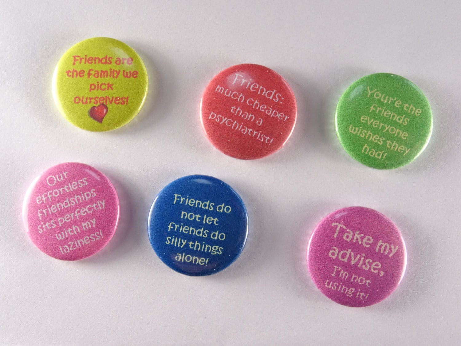 Best Friends Magnet Set. 6 x 25mm magnets complete with gift | Etsy