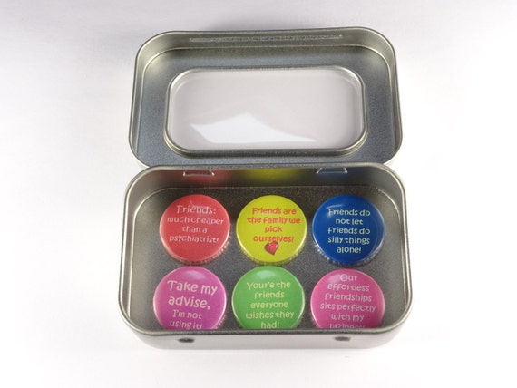 Best Friends Magnet Set. 6 X 25mm Magnets Complete With Gift - Etsy