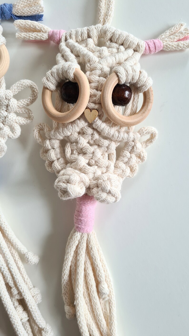 Macrame Owl, Mini Owl, Car Rear View, Mirror Hanging, Lucky Charm, Owl ...