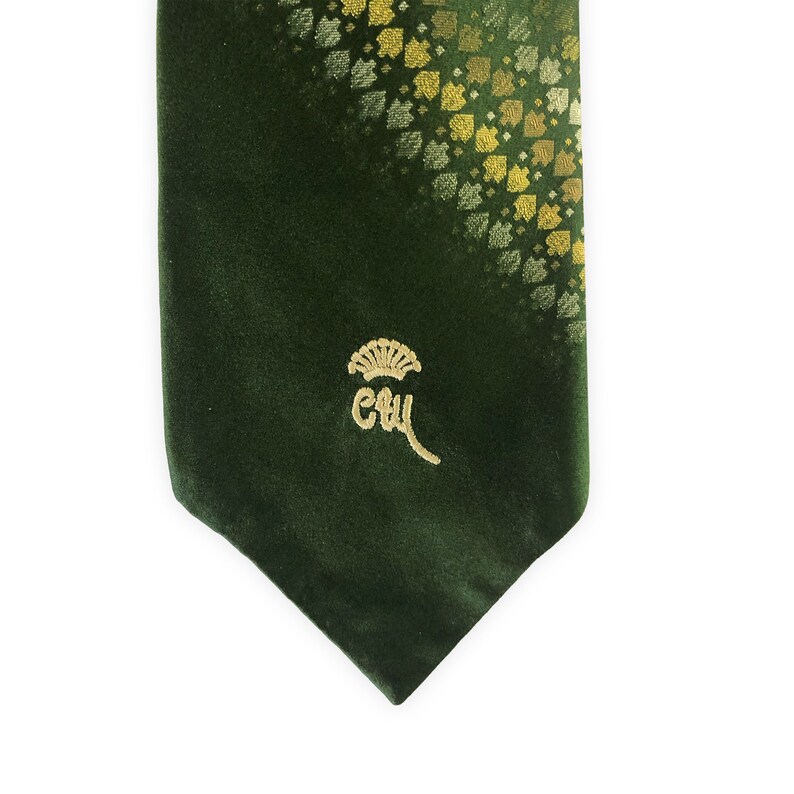Vintage Countess Mara Green Patterned Tie (tipped Tie | Straight Stitch ...