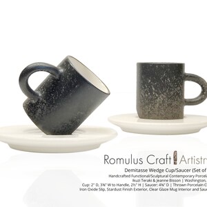 Romulus Craft Porcelain Wedge Demitasse Cups (set of 2 | Ikuzi Teraki ...