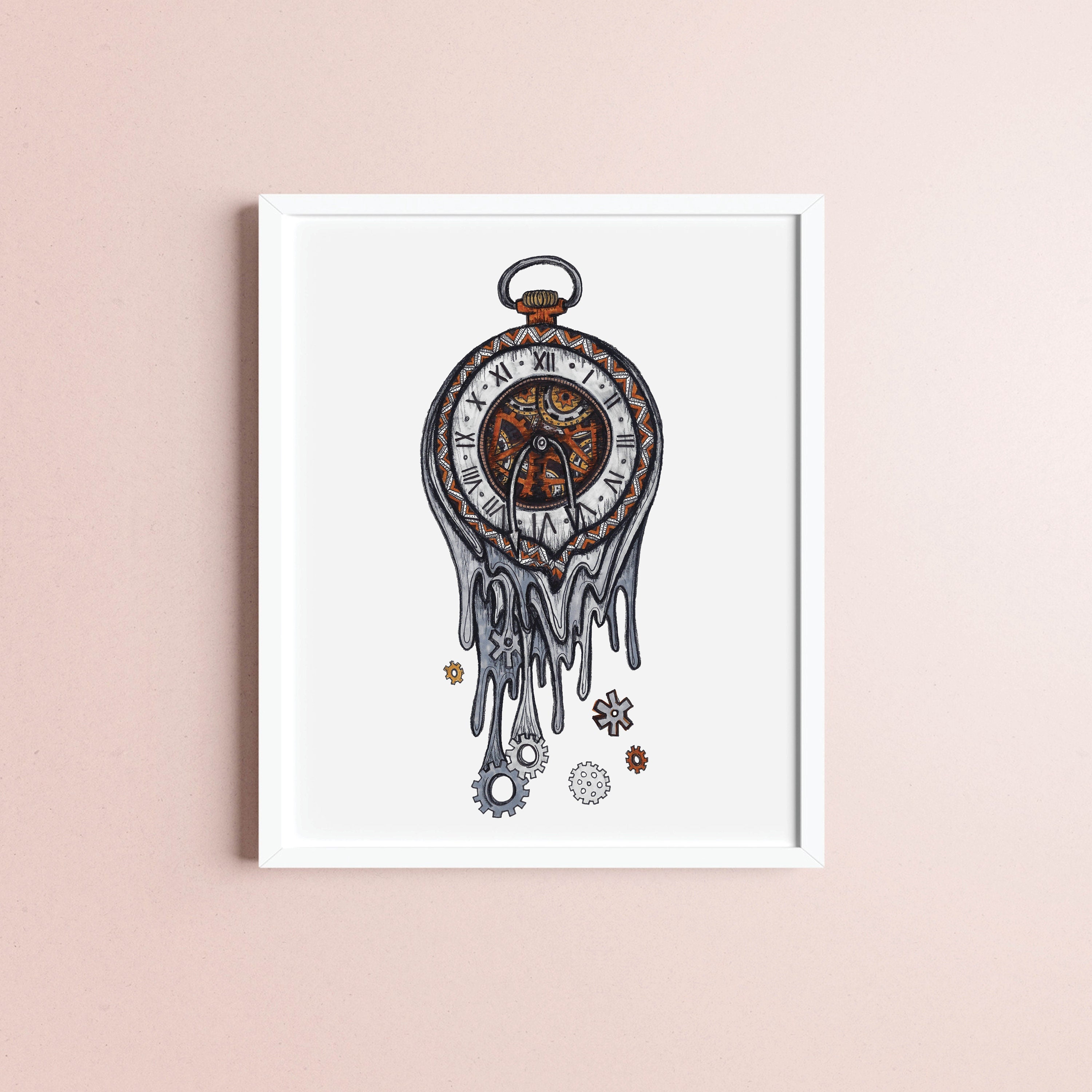 Printable Art Download - Clock Art Print - PDF Printable Art - Instant ...