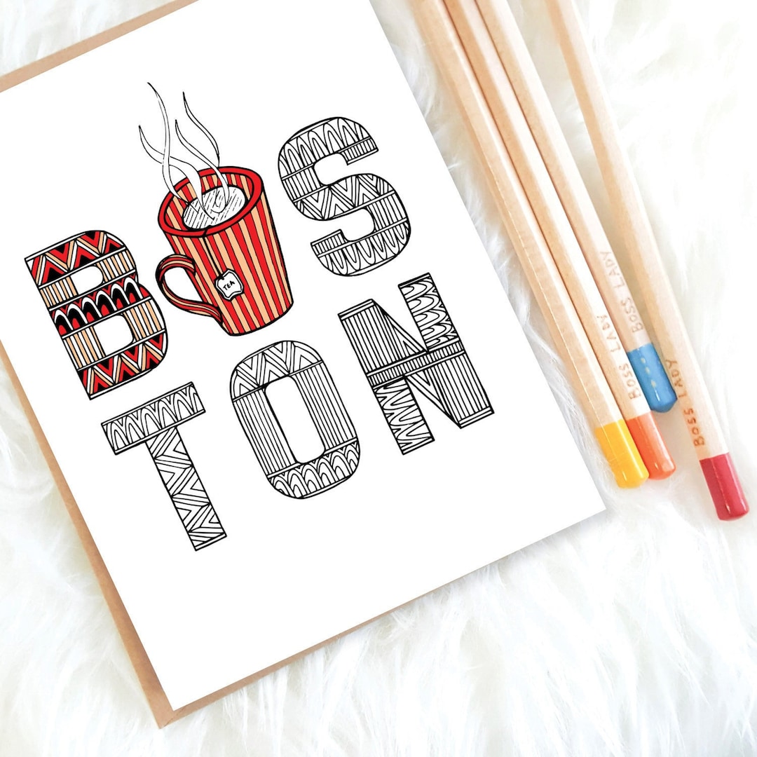 Coloring Page Download - Printable Art Download - Boston Art Print ...